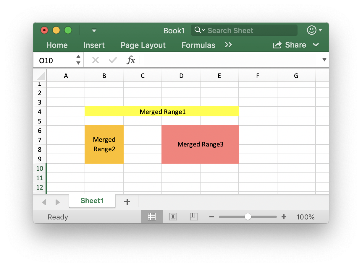 Merged Cells Xlsx2Go